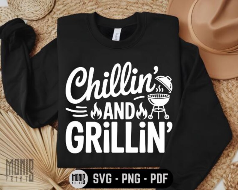 Grillin' and Chillin' SVG PNG PD Funny Bbq Svg Apron Saying Svg Funny ...