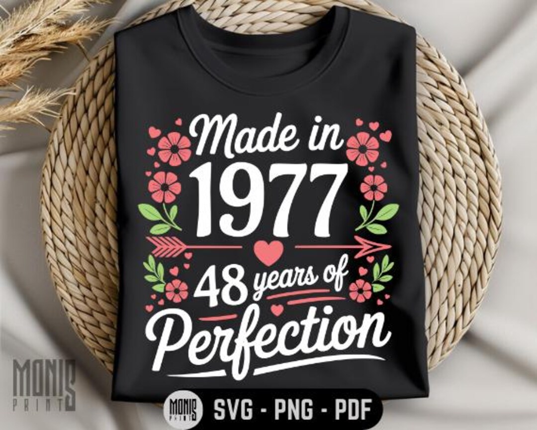 Made in 1977 48 Years of Perfection SVG PNG PDF Vintage 1976 Svg ...