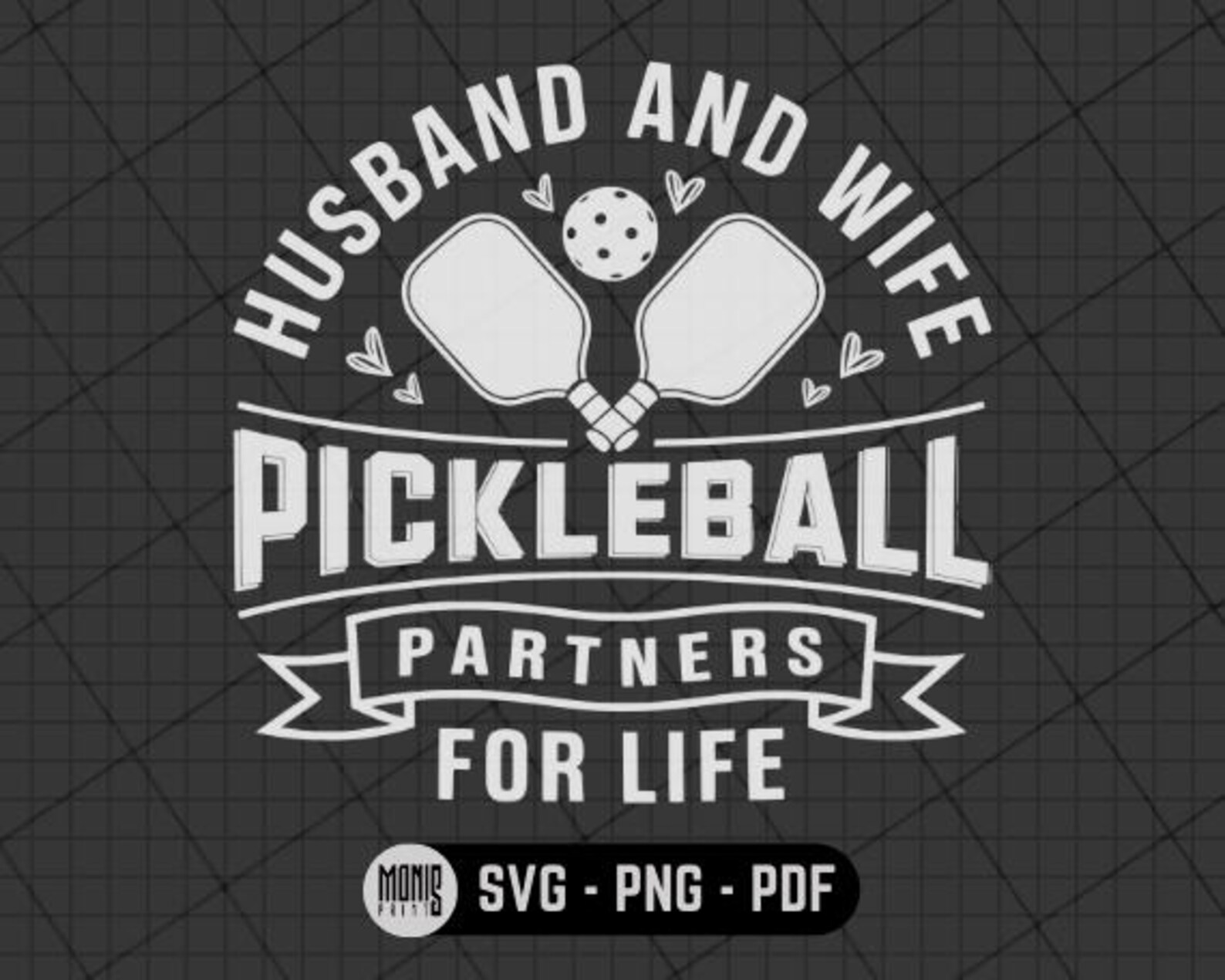Husband and Wife Pickleball Partners for Life SVG PNG Pickleball ...