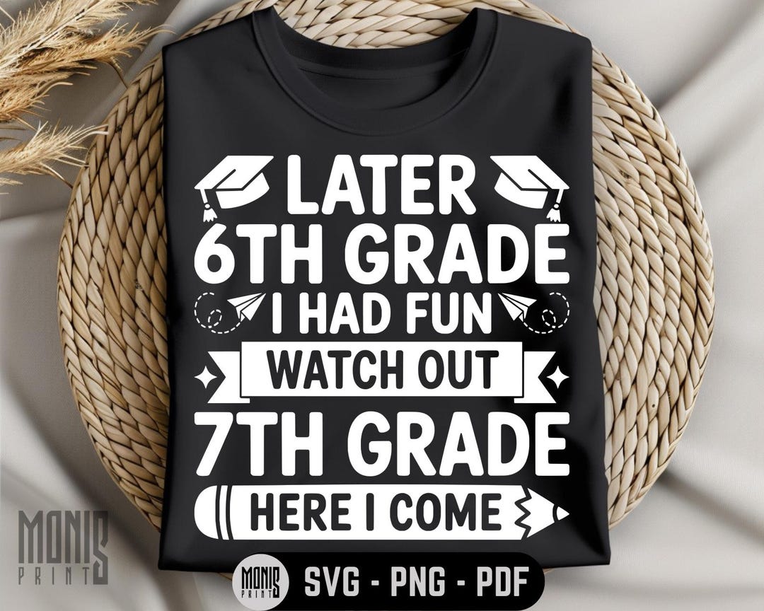 Later 6th Grade I Had Fun Watch Out 7th Grade Here I Come SVG PNG PDF ...