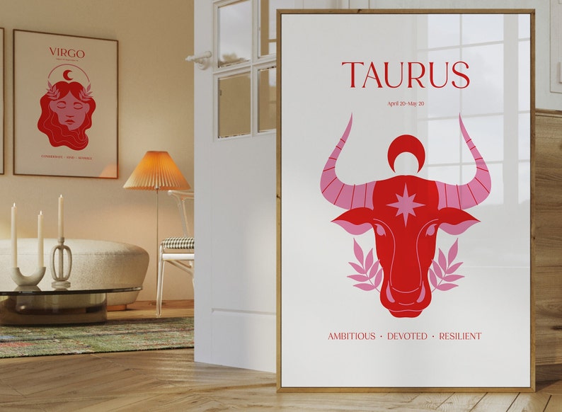 TAURUS POSTER Print, Taurus Zodiac Gift, Astrology Print Poster, Gift ...