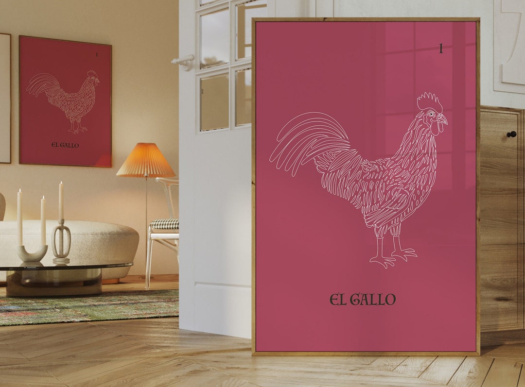 Mexico Lottery Wall Art El Gallo Print Loteria Art Digital Print ...
