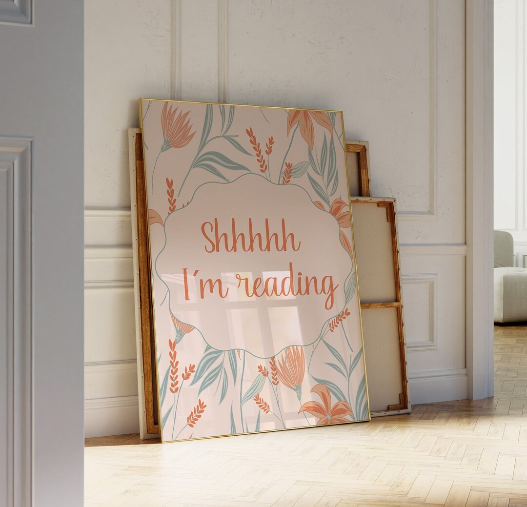 Silence Wall Art Reading Print Shh Im Reading Wall Art Aesthetic ...