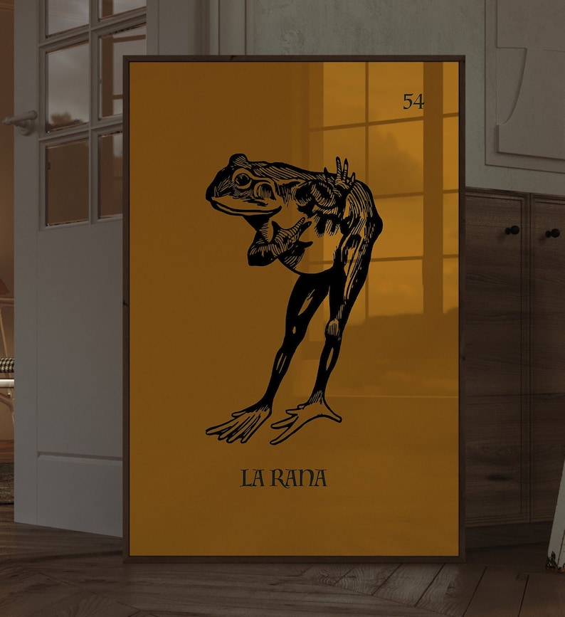 La Rana Print Loteria Art Digital Print Vintage Poster Mexico Art Print ...