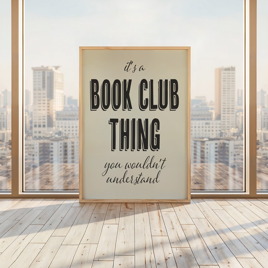 Book Club Thing | Cream and Black | Digital Download Print - Etsy