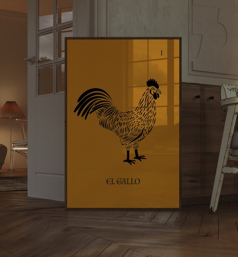 El Gallo Print Loteria Art Digital Print Vintage Poster Mexico Art ...