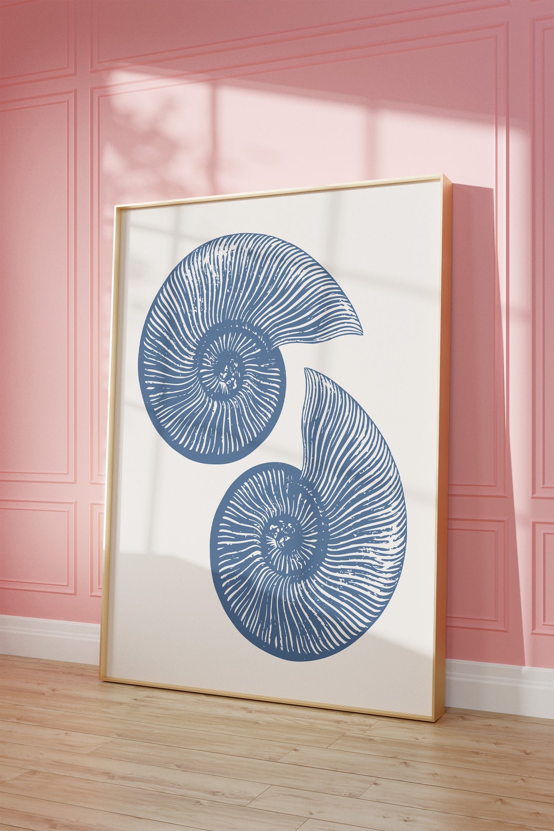 Seashell Print Poster Coastal Wall Art Minimalist Beach Prints - Etsy