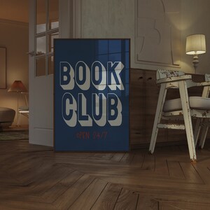 Book Club Print Books Wall Art, Book Themed Decor, Retro Dorm Bedroom ...