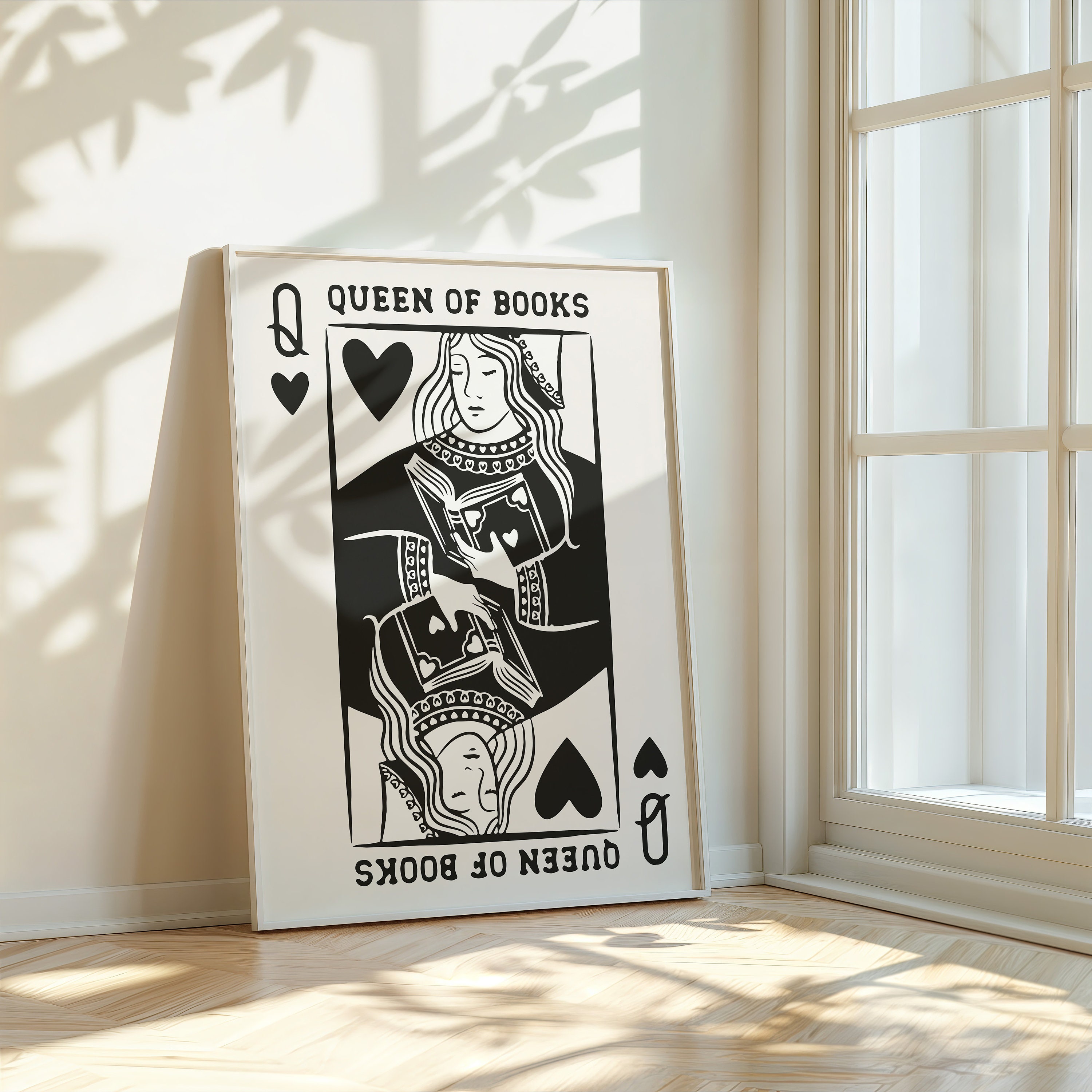 Queen of Books Black and White Digital Download Print - Etsy