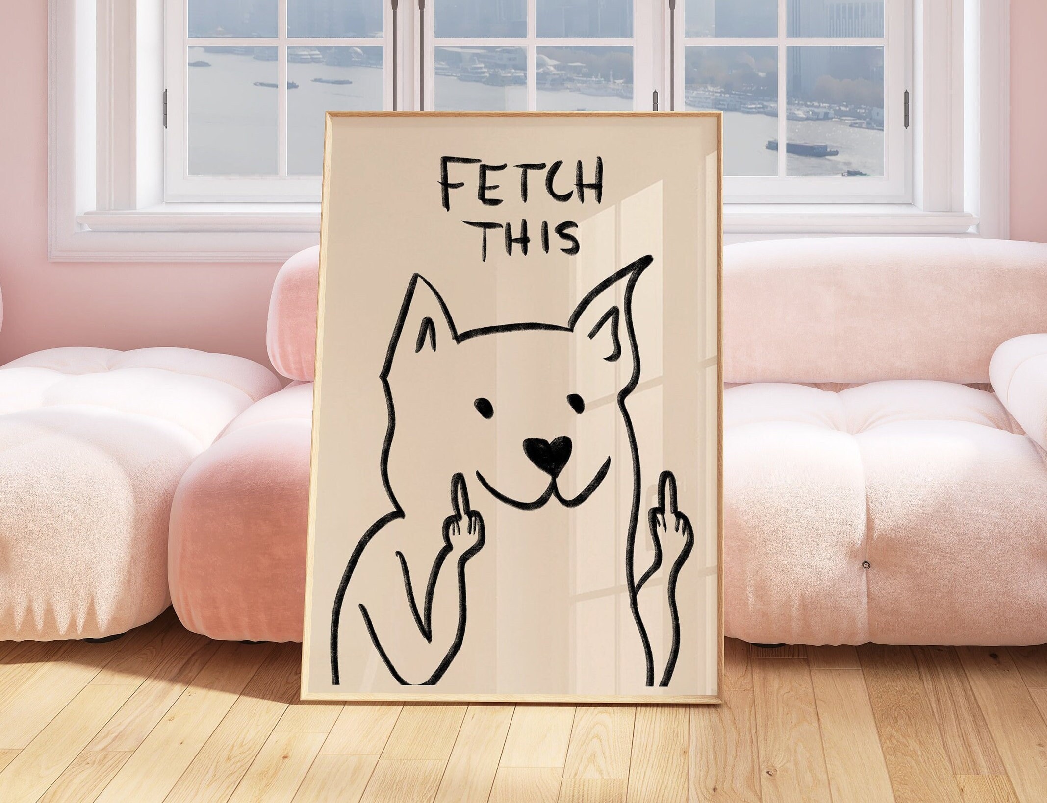 Fetch This Print Funny Dog Wall Art, Trendy Print, Dog Poster Digital ...