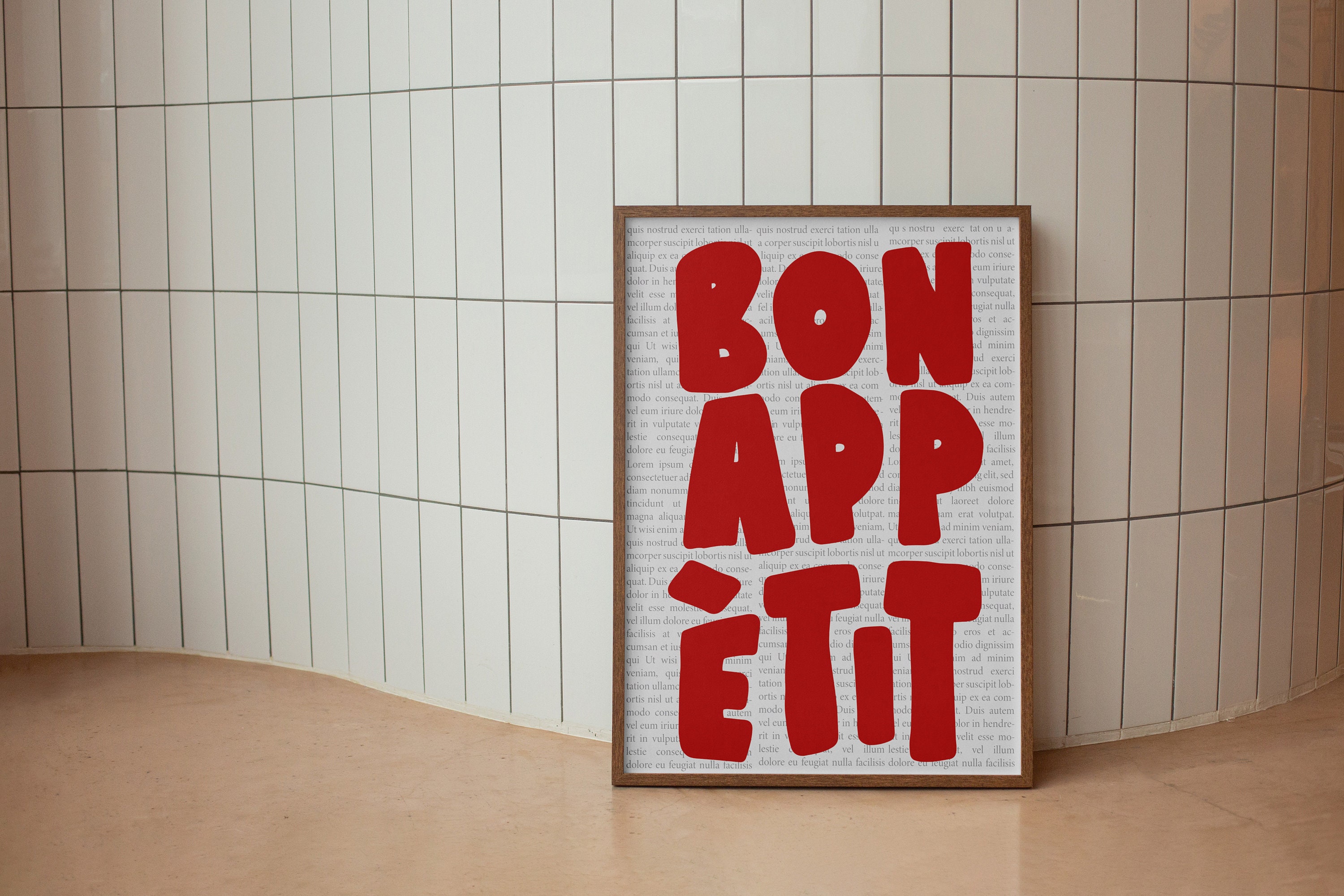 Bon Appetit Red Poster, Typography Print, French Quote Wall Art ...