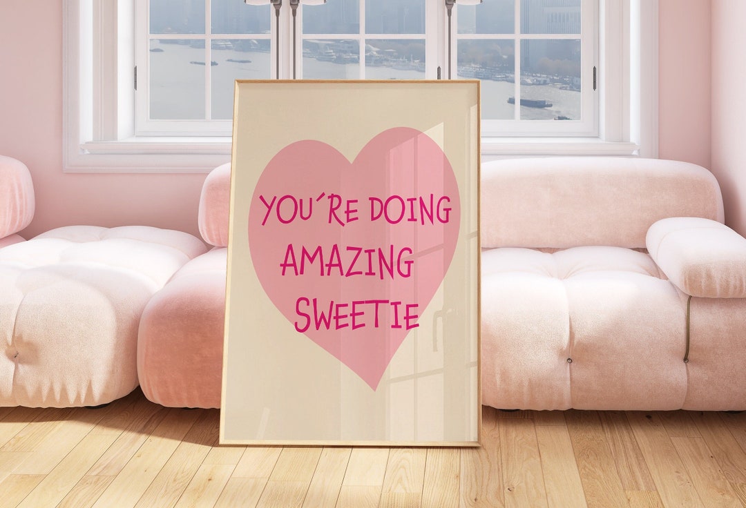 You Are Doing Amazing Print, Coquette Wall Art, Preppy Wall Art ...