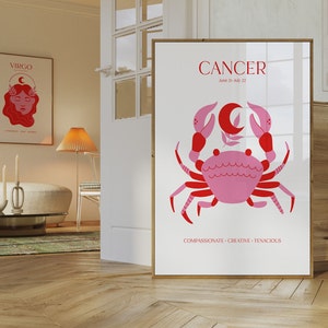 CANCER POSTER Print, Cancer Zodiac Gift, Astrology Print Poster, Gift ...