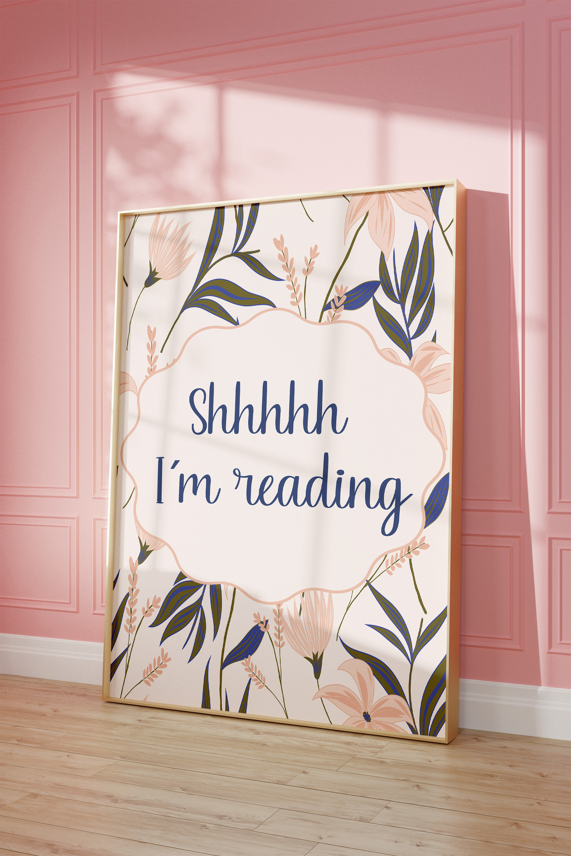 Reading Wall Art Shh Im Reading Wall Art Aesthetic Flourish Silence Print Dorm Decor Cute Wall ...