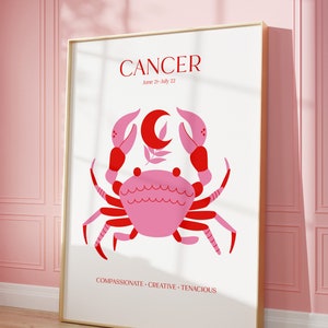 CANCER POSTER Print, Cancer Zodiac Gift, Astrology Print Poster, Gift ...