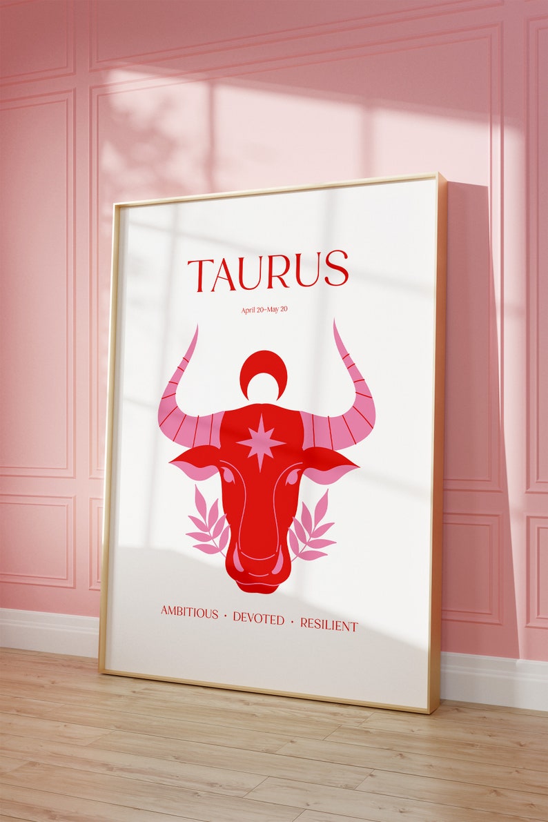 TAURUS POSTER Print, Taurus Zodiac Gift, Astrology Print Poster, Gift ...