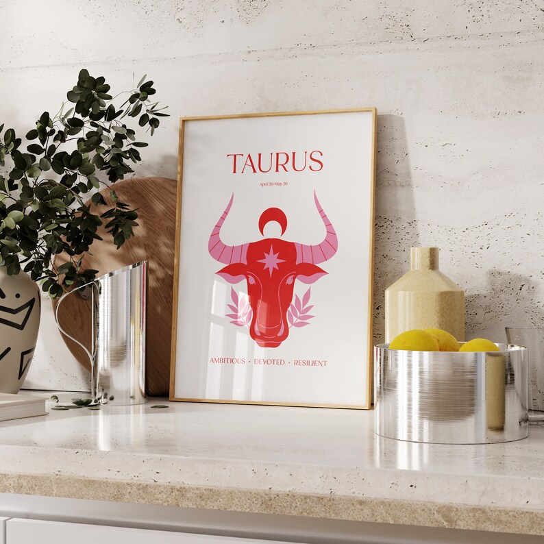 TAURUS POSTER Print, Taurus Zodiac Gift, Astrology Print Poster, Gift ...