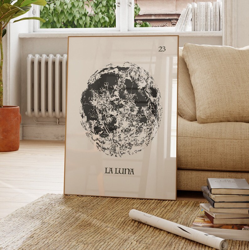 La Luna Mexican Lottery Print Instant Download the Moon Loteria Wall ...
