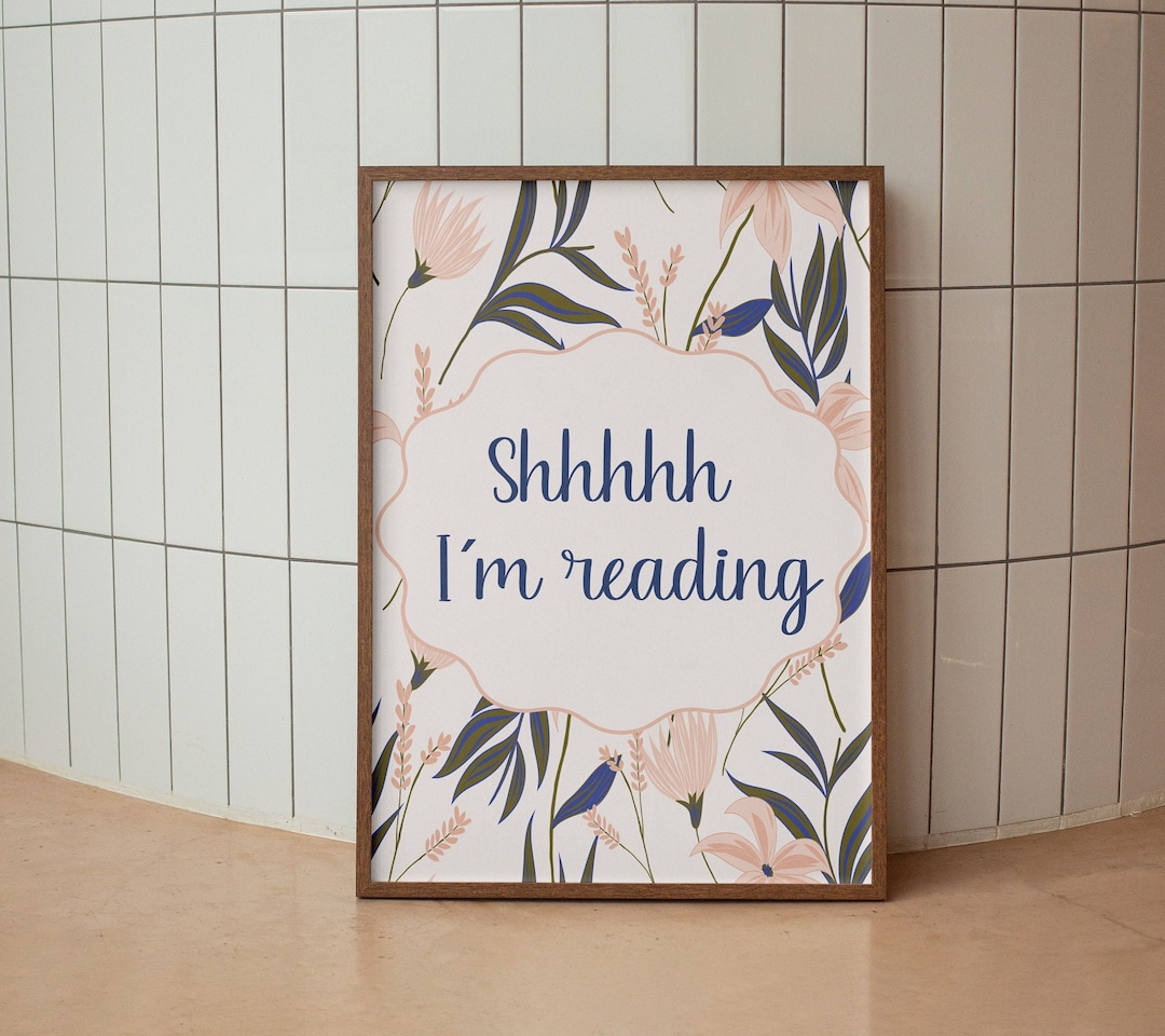 Reading Wall Art Shh Im Reading Wall Art Aesthetic Flourish Silence ...