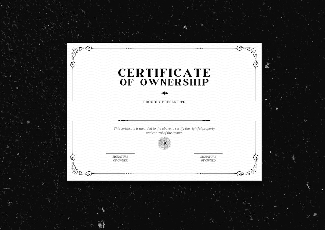 Printable BDSM Ownership Certificate – Master/sub Roleplay Certificate ...