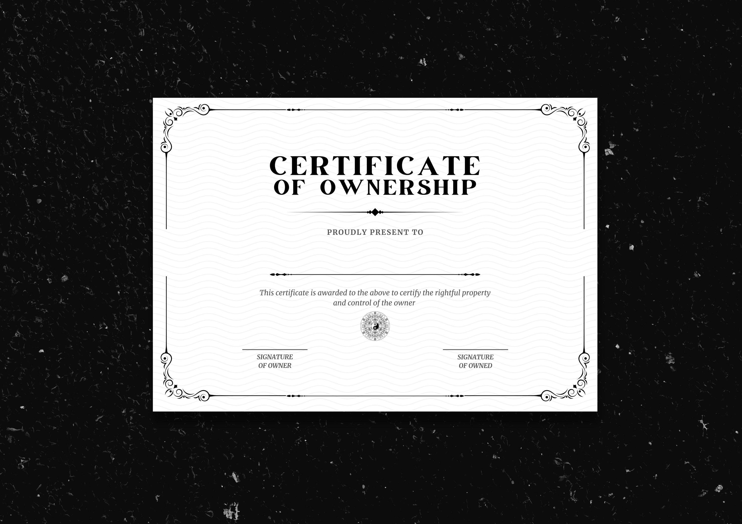 Printable BDSM Ownership Certificate – Master/sub Roleplay Certificate ...