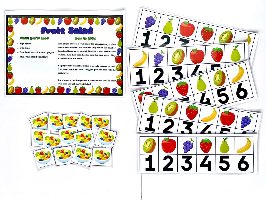 Jeu de salade de fruits - Jeu pour enfants à imprimer - Etsy France