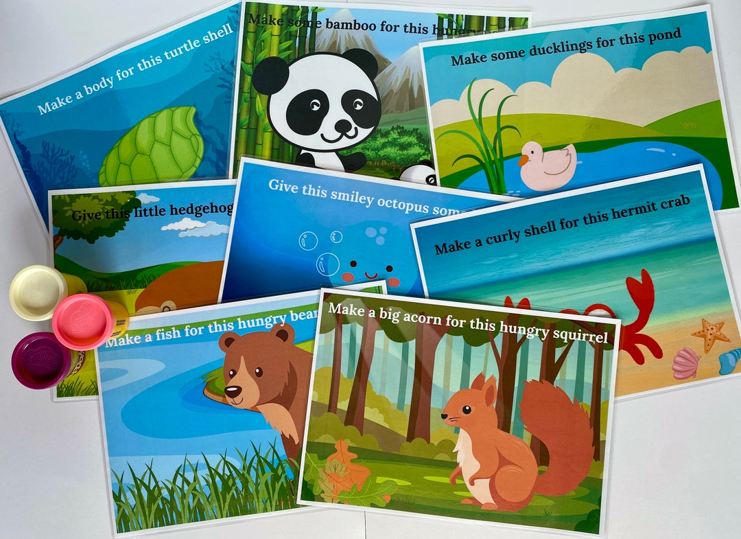 Play Doh Mats - Wild Animal Pack - Etsy