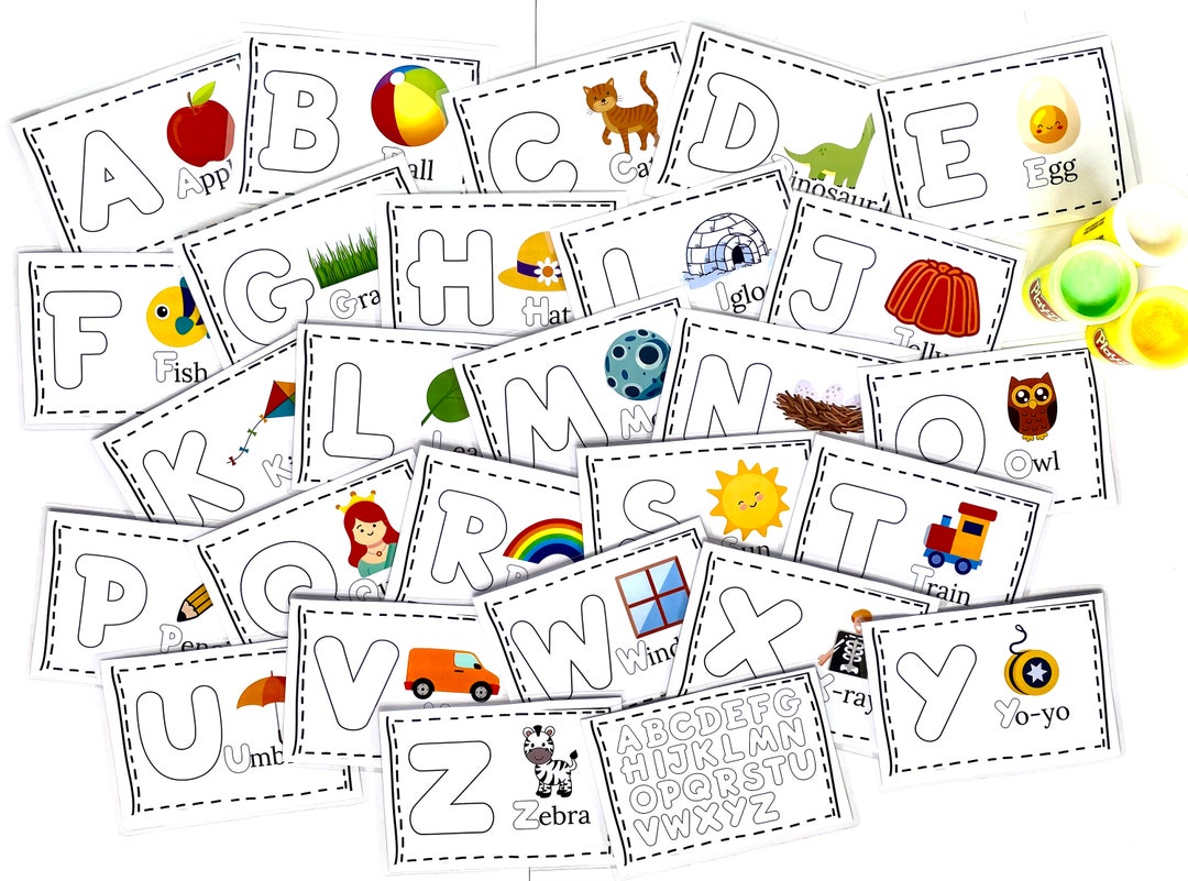 Alphabet Play Doh Mats Flashcard Size - Etsy