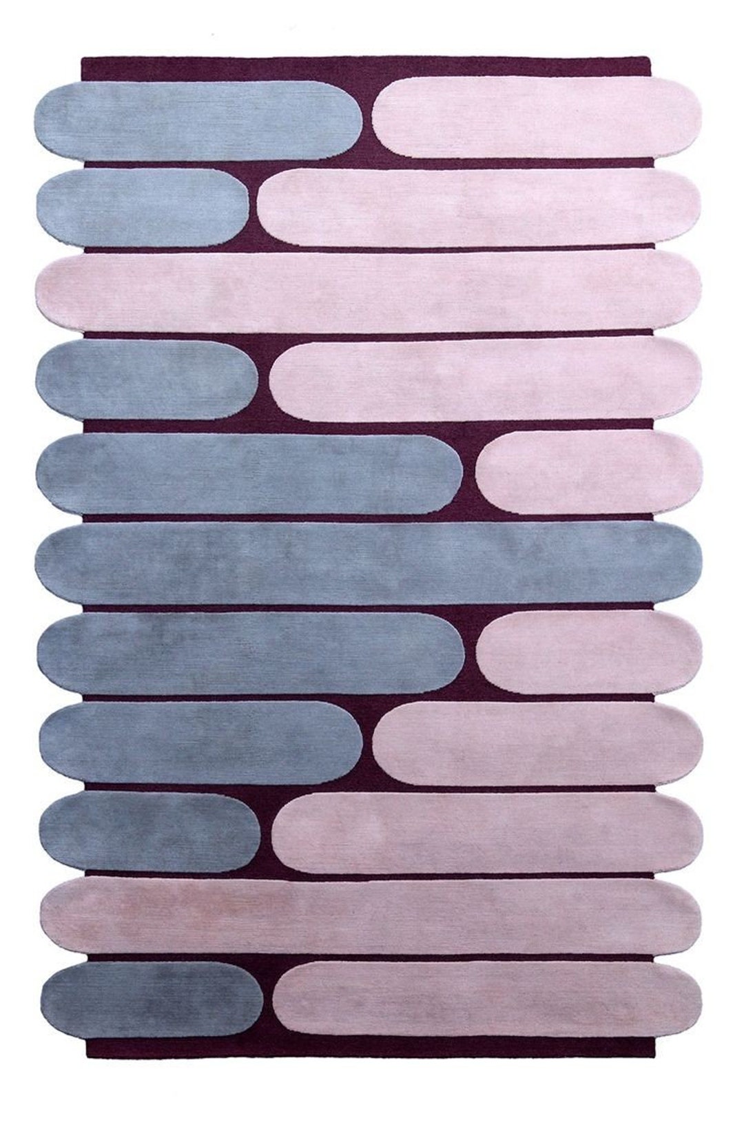 Irregular Scallop Hand Tufted Rug Pink and Gray Rug Wool Rug Area Rug ...
