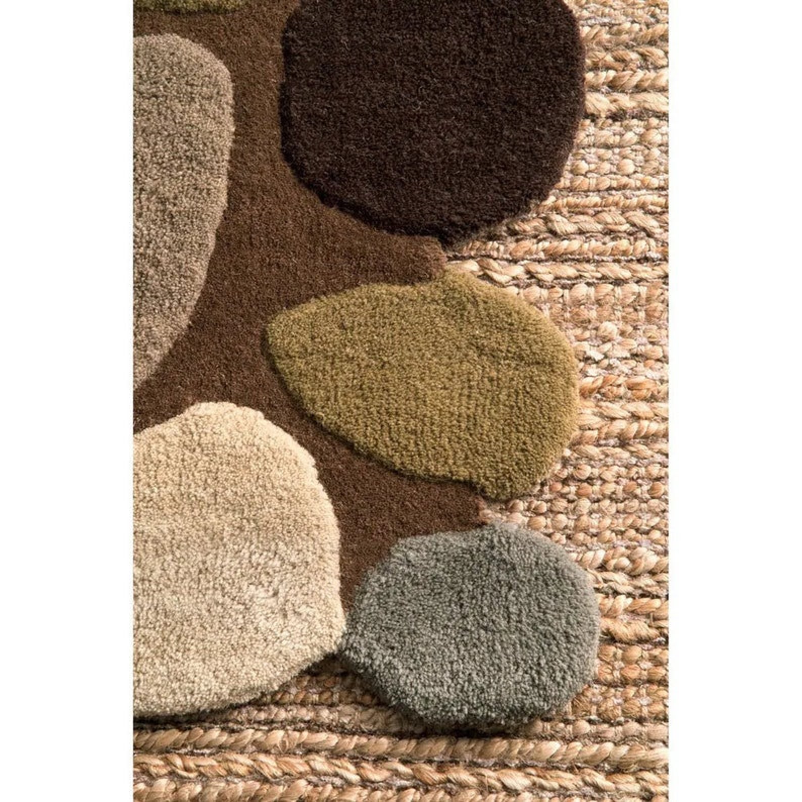 Hand Tufted Pebbles Brown Irregular Shaped Rug 100% Woolen Rug Large ...