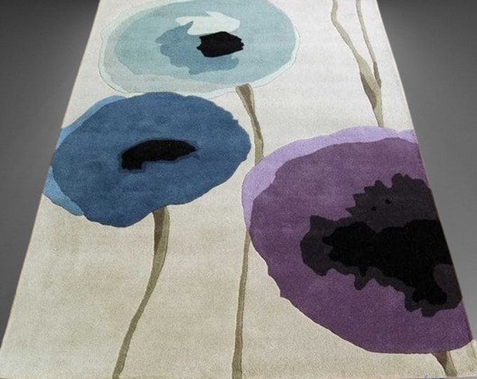 Multi Adeline Hand Tufted Floral Wool Area Rug for Home , New Home Gift ...
