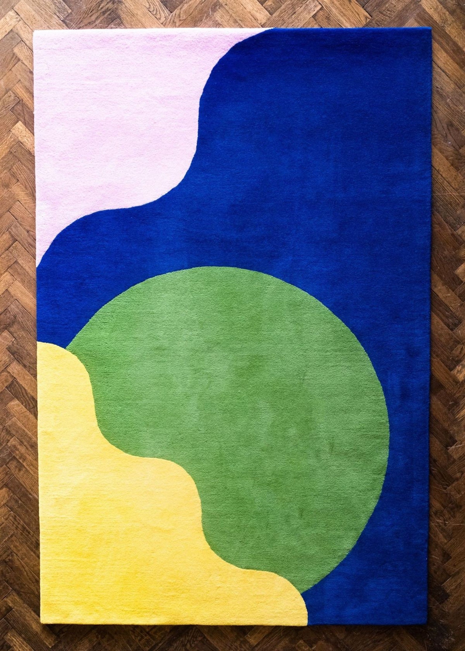 Blue and Green Modern Abstract Hand Tufted Wool Rug Living Room, 3x5 ...