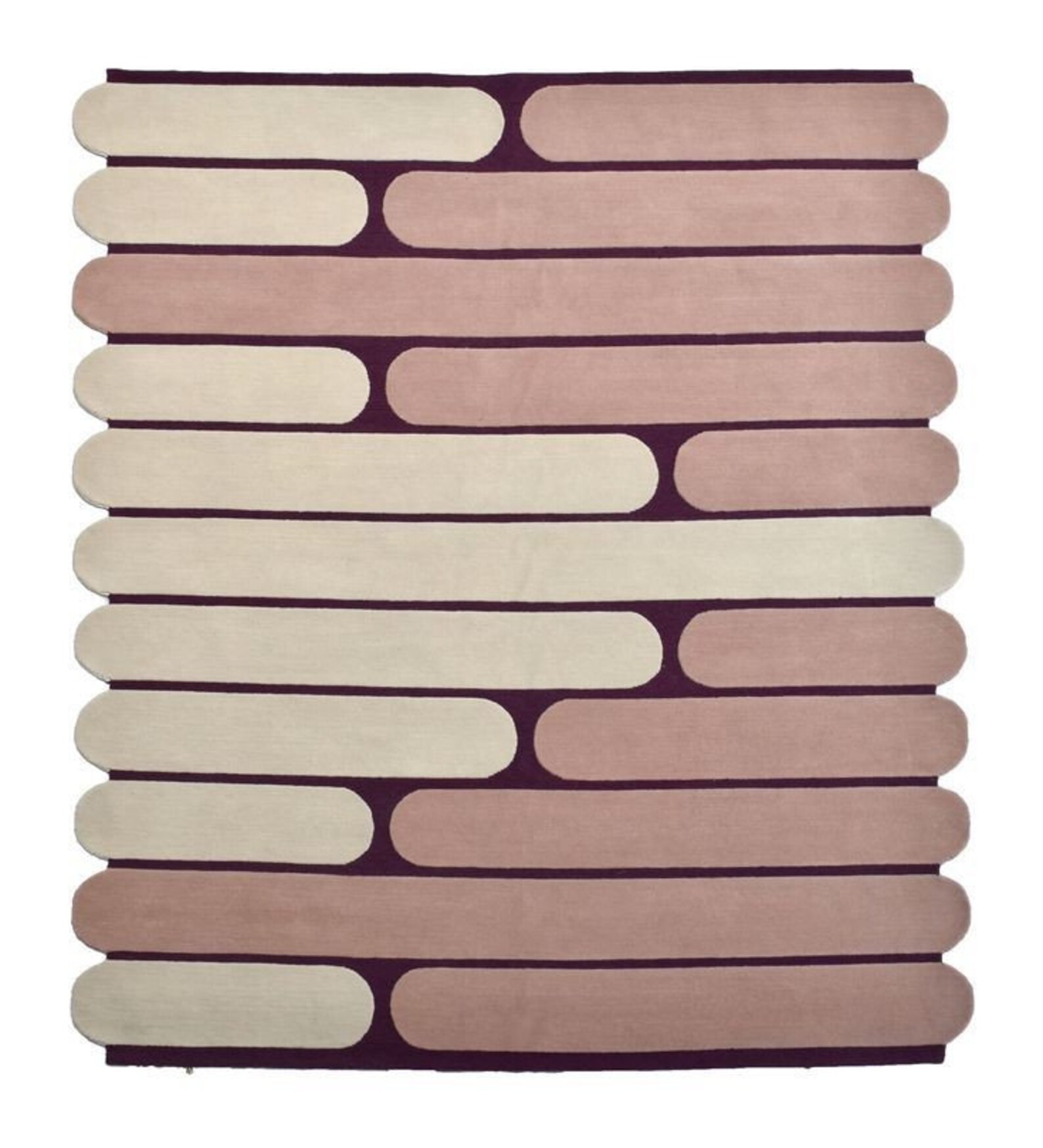 Irregular Scallop Hand Tufted Rug Pink and Gray Rug Wool Rug Area Rug ...