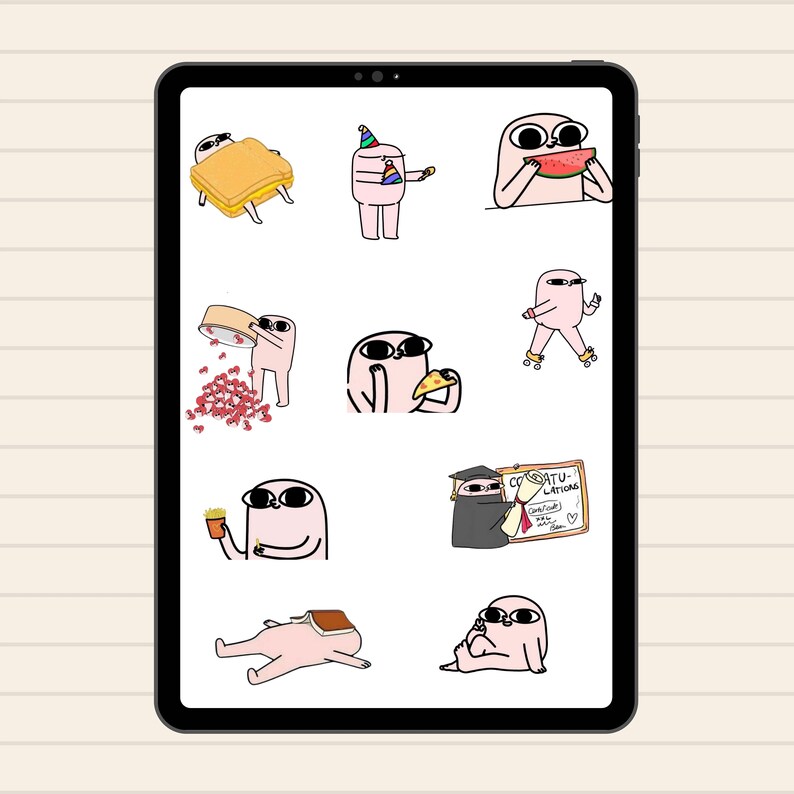 Cute and Funny Stickers PNG Sticky Notes Digital Icon Stickers Mood ...