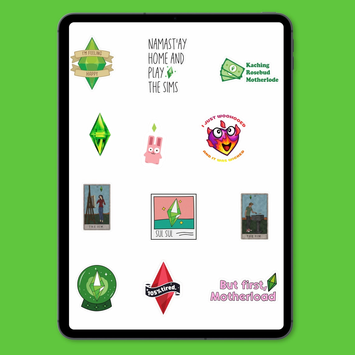 The Sims Sticker Sheet: Plumbob PNG Stickers (digital Download) - Etsy