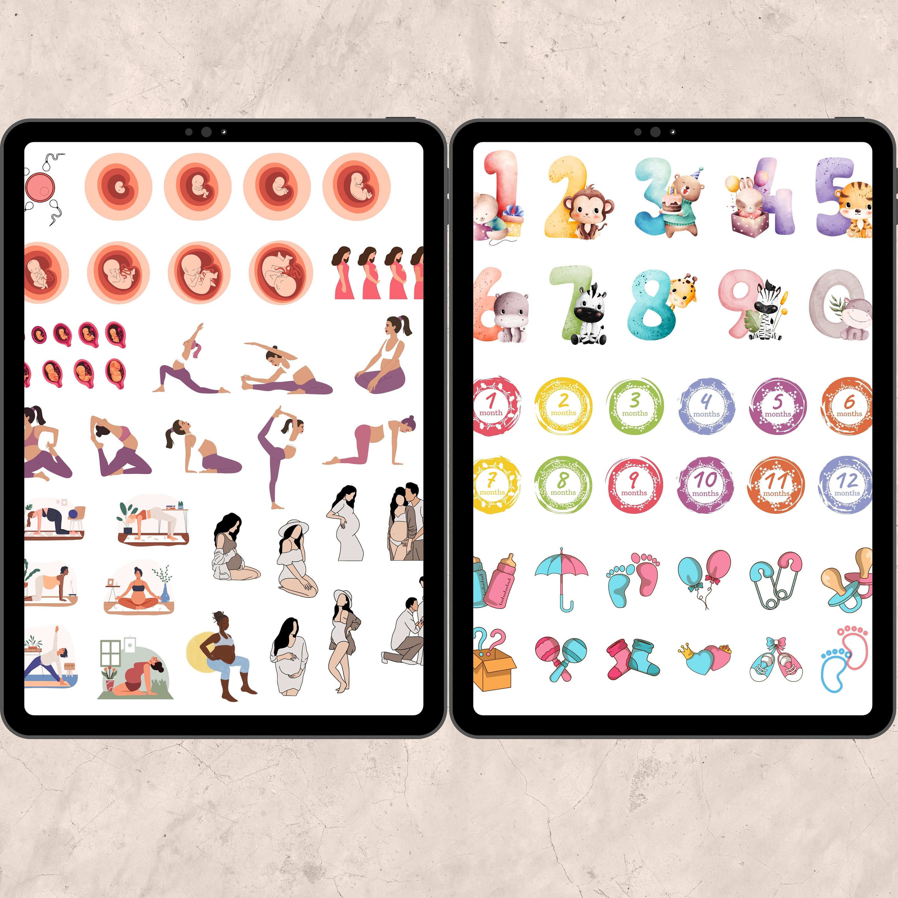 Pregnancy Digital Sticker Pack Png Funny New Mom Digital Planner ...