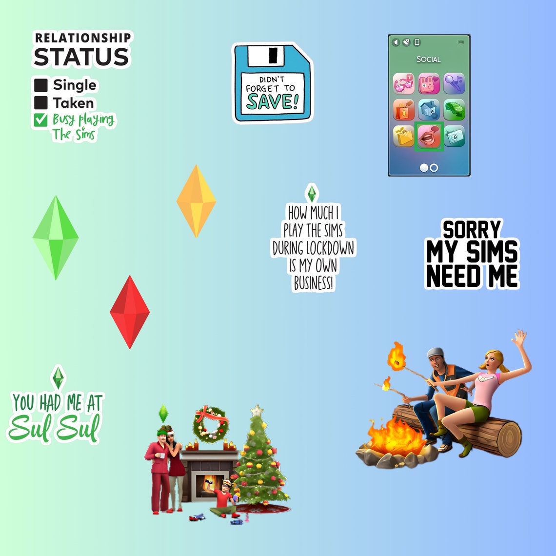 The Sims Sticker Digital Sticker Individual Png Plumbob Sims Sticker ...