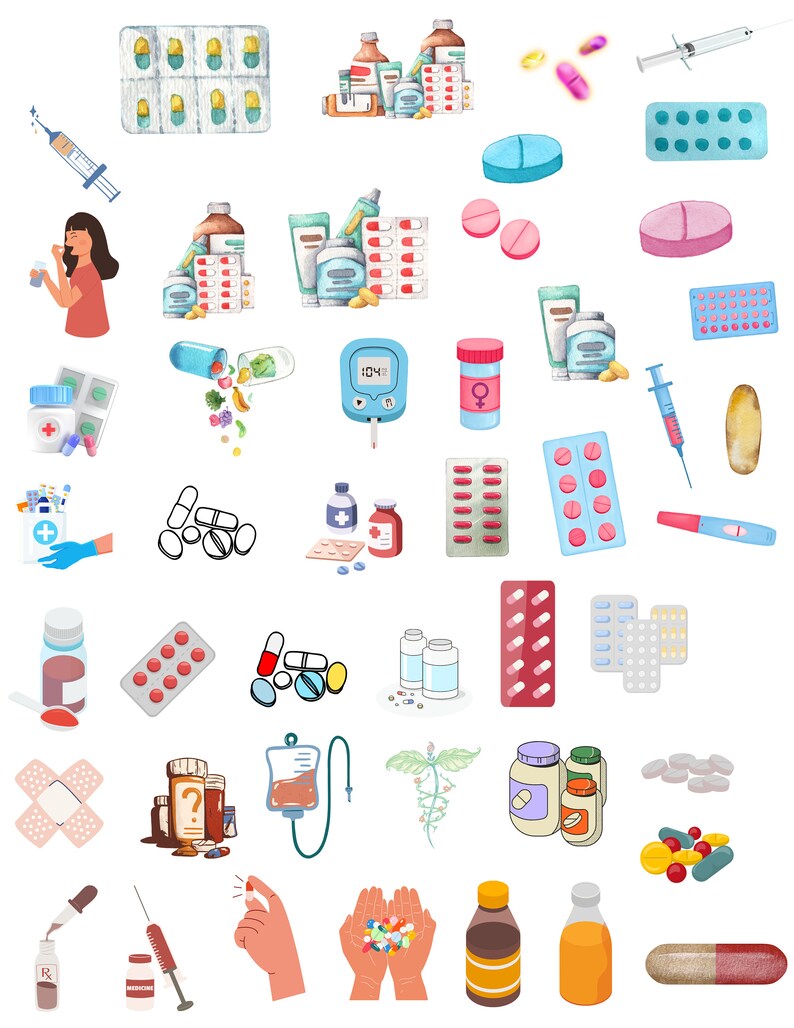 Medical Stickers: Healthcare Nurse Digital Planner Stickers (PNG Zip ...