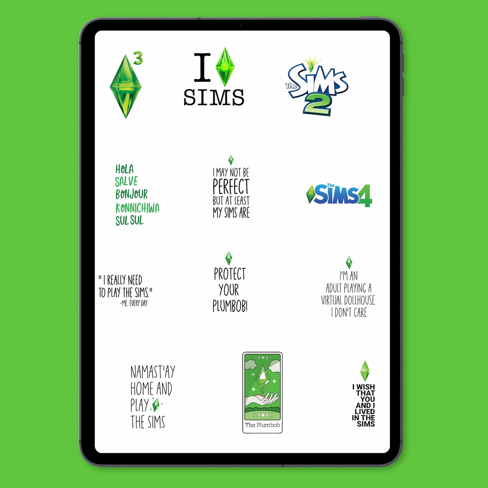 The Sims Sticker Digital Sticker Printable Sticker the Sims Plumbob ...