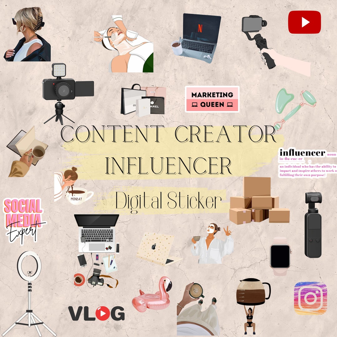 Content Creator Digital Stickers Influencer Digital Sticker Social ...