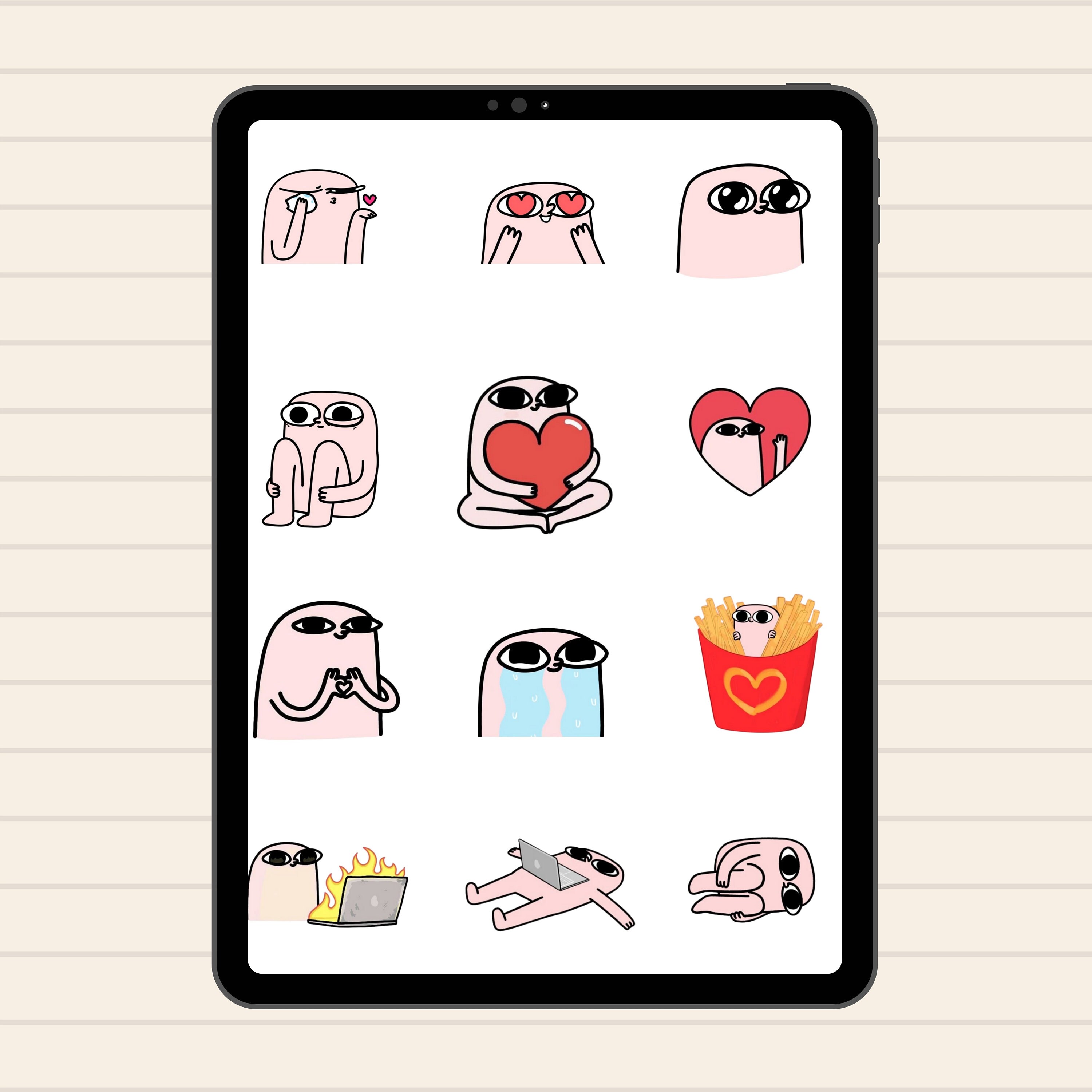 Cute and Funny Stickers PNG Sticky Notes Digital Icon Stickers Mood ...