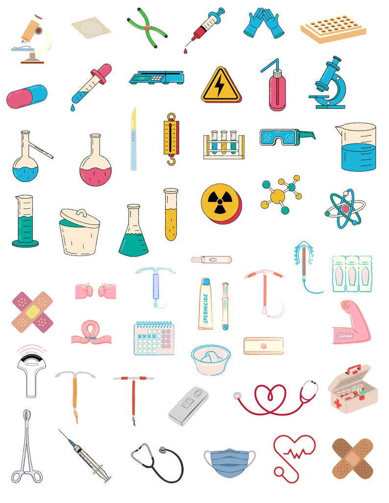Medical Stickers: Healthcare Nurse Digital Planner Stickers (PNG Zip ...