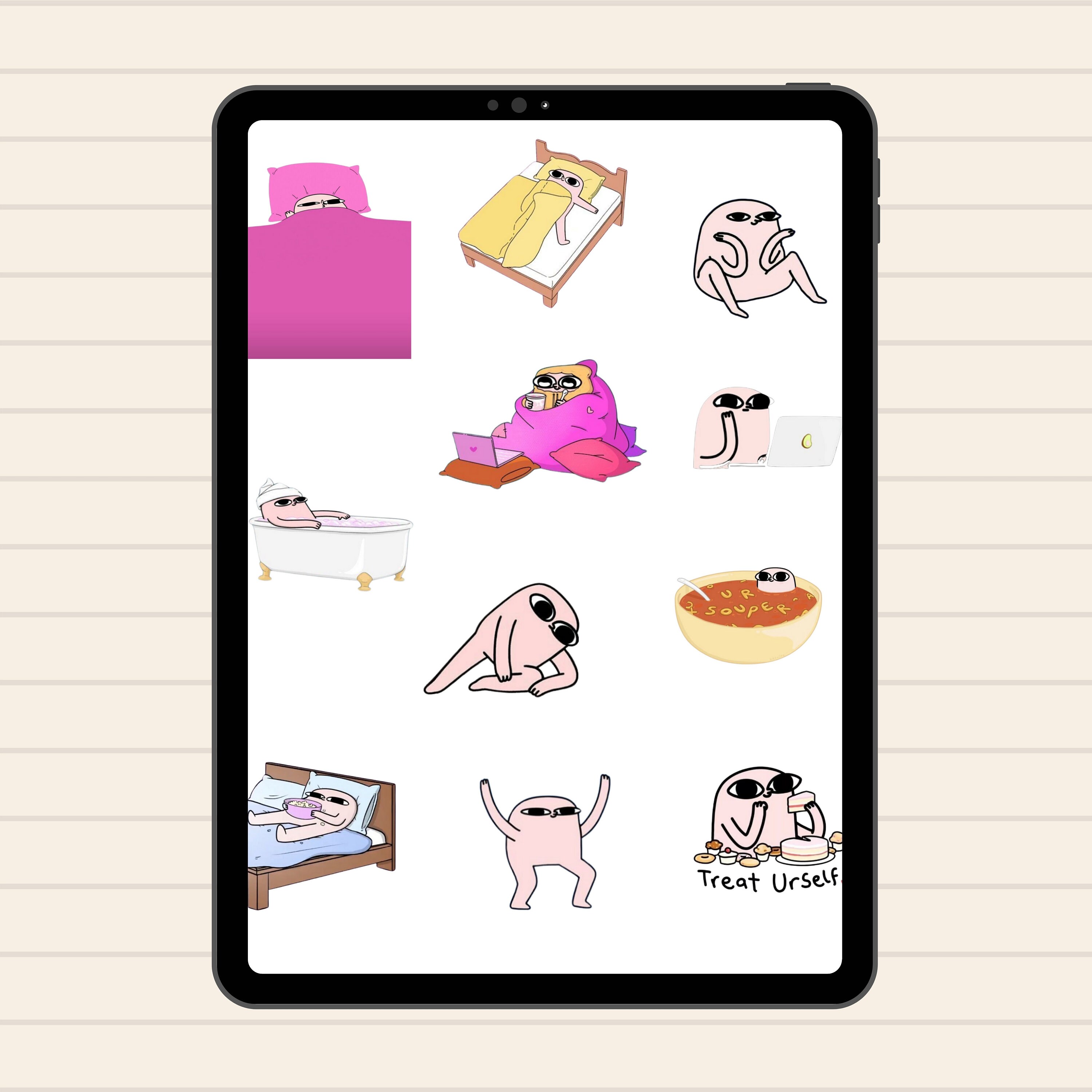 Cute and Funny Stickers PNG Sticky Notes Digital Icon Stickers Mood ...