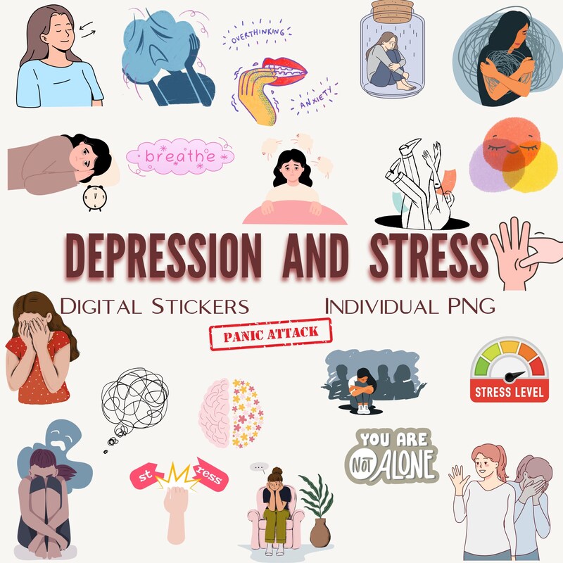 Stressed Stickers - Etsy