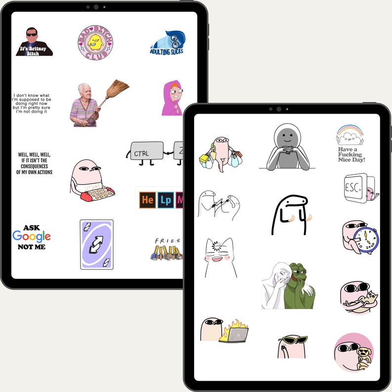 Meme Stickers Printable Sticker Digital Planner Stickers Mood Stickers ...