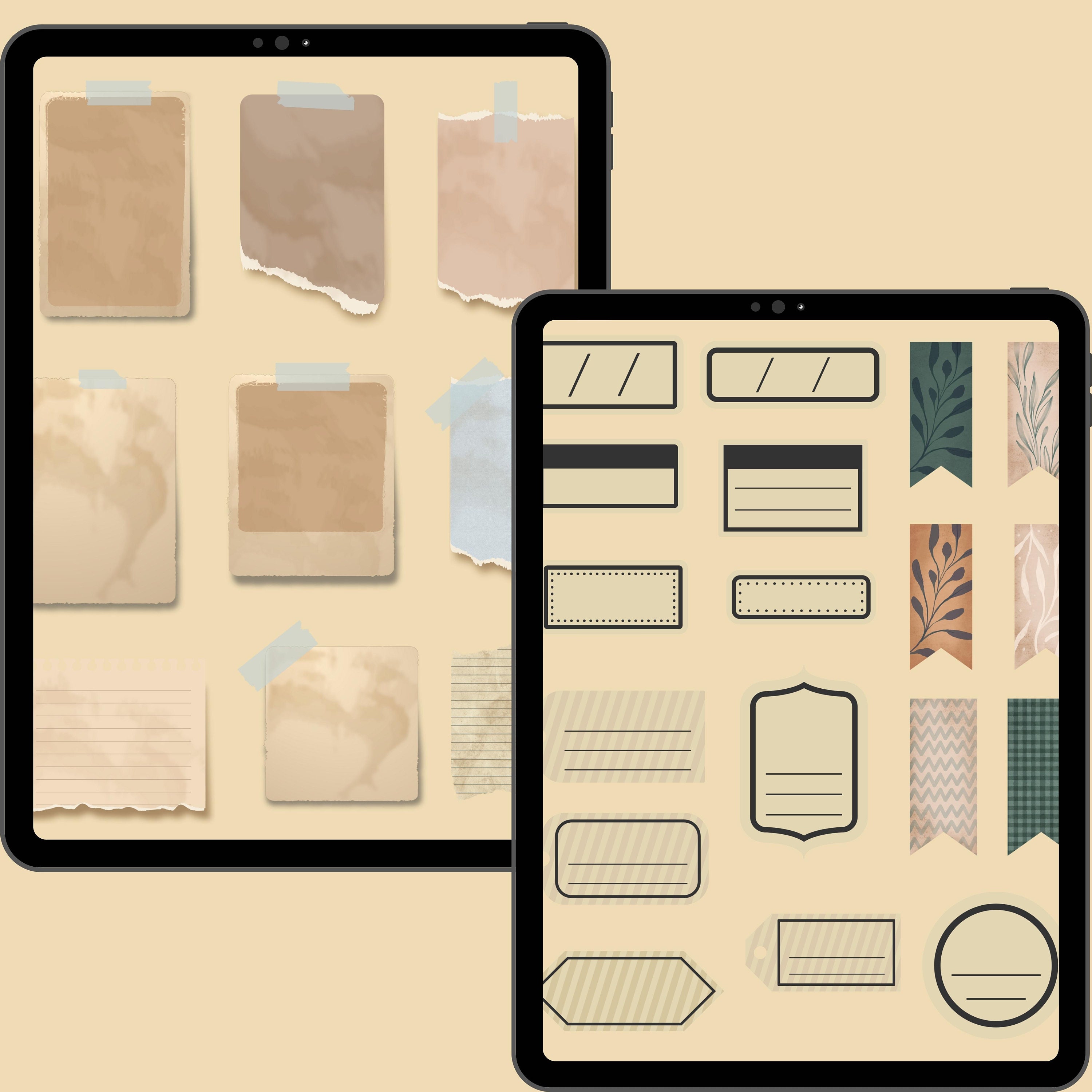 Dark Academia Mood Board Digital Sticker Set Goodnotes Stickers Planner ...