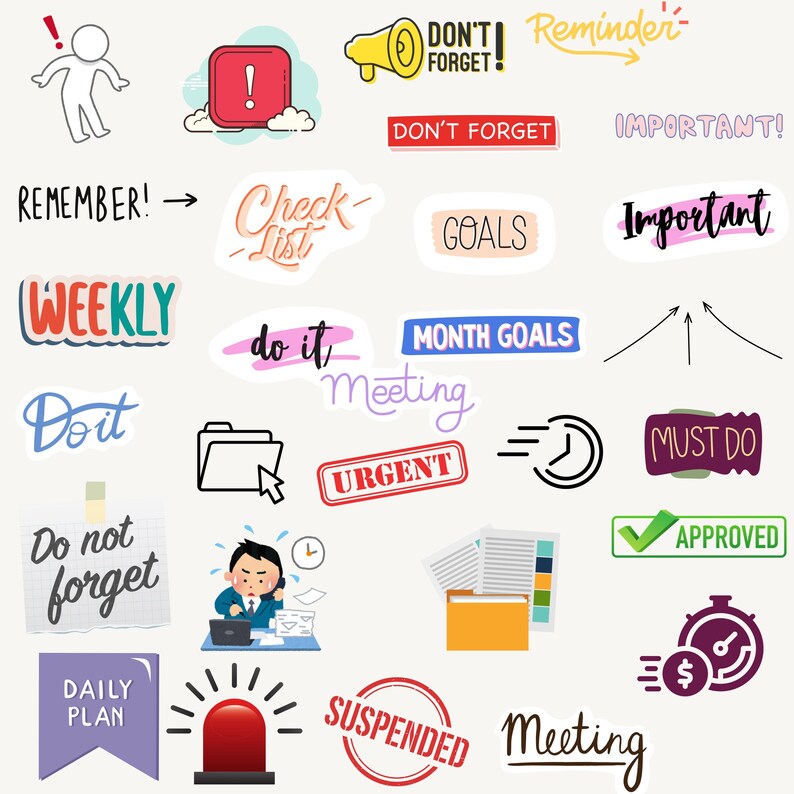 Accounting Finance Label Set | 180+ Digital Planner PNG Icons | Tax ...