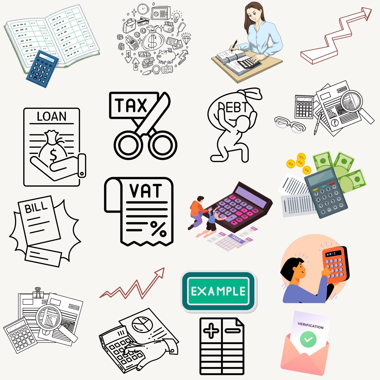 Accounting Finance Label Set | 180+ Digital Planner PNG Icons | Tax ...