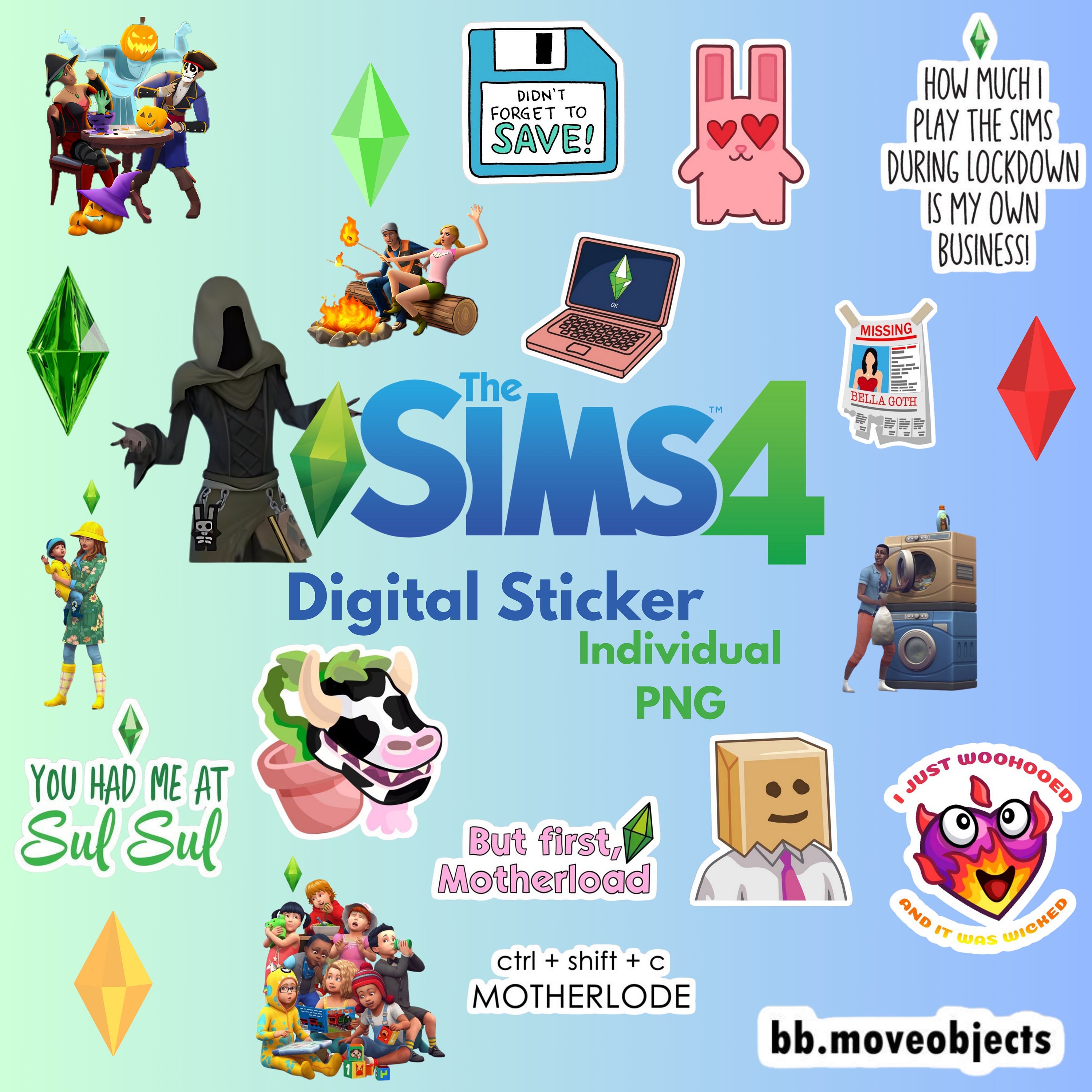 The Sims Sticker Digital Sticker Individual Png Plumbob Sims Sticker ...