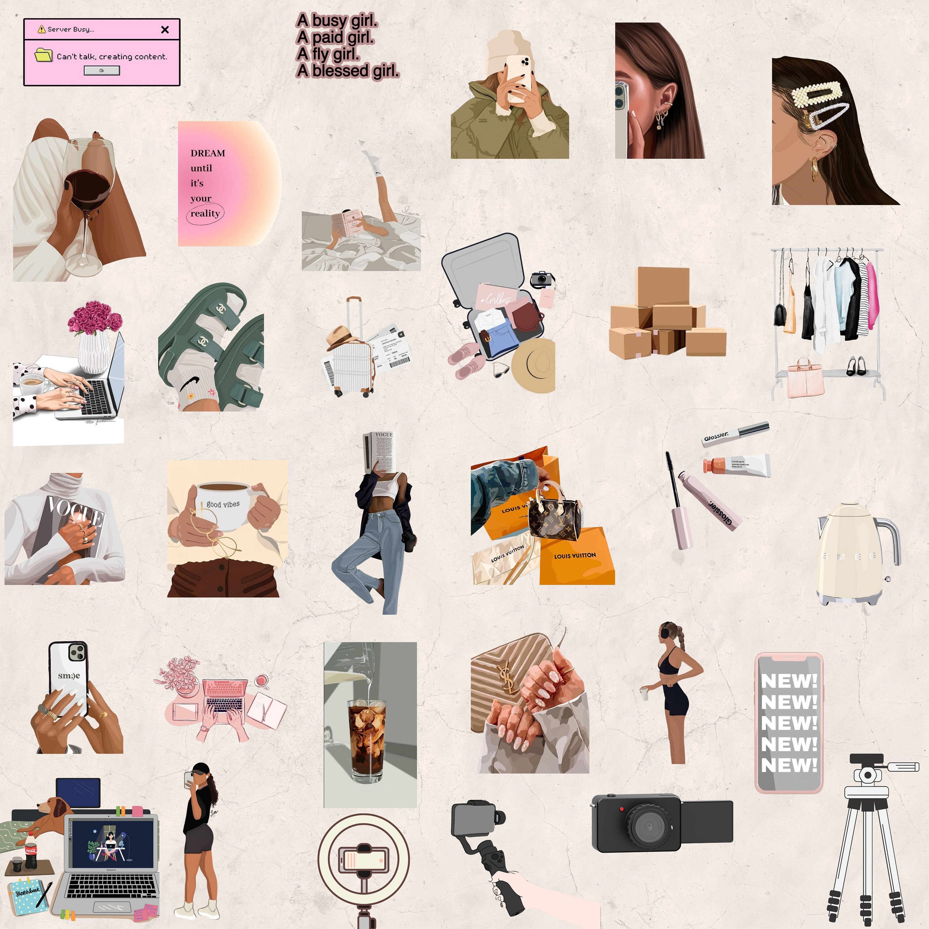 Influencer Stickers, Content Creator Clipart (PNG Digital Download) - Etsy